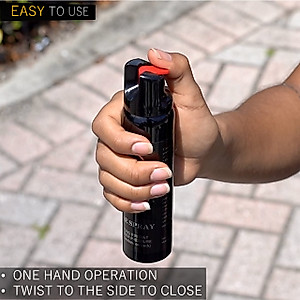 POLICE MAGNUM Large Pepper Spray 5 ounce Canister-16ft Range- Portable Self Defense Security- 5oz Twist Lock (Red)