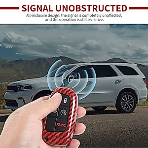 JWWY Dodge Key Fob Cover Case for Dodge Charger Challenger Dart 200 300 Journey Durango Grand Caravan RAM,Remote Accessories Protector