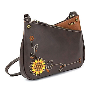 CHALA Sunflower Collection RFID Nylon Cross Body Bag (Navy 6.25 x 8)