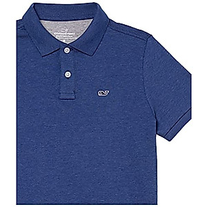 vineyard vines Boys' Edgartown Short Sleeve Pique Polo, Deep Bay, 4
