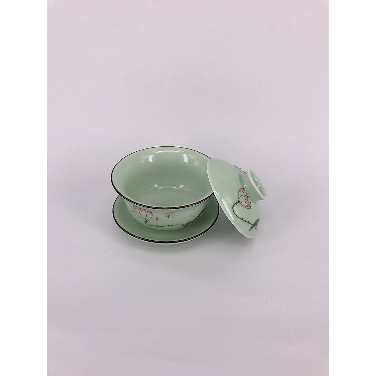 I-MART China Traditional Teacup, Chinese Tea Cup, Gaiwan Tea Cup (Lotus)