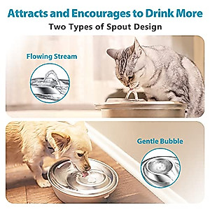 ORSDA Cat Water Fountain Stainless Steel, Pet for Cats Inside 2L, Automatic Dispenser, Dog Fountain, Metal Drinking Steel