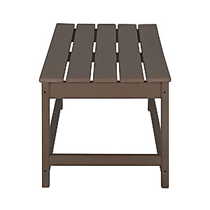 WestinTrends Malibu 3-Pieces Outdoor Table Set, Includes 1 Coffee Table and 2 Side Table, All Weather Poly Lumber Adirondack Patio Furniture Set, Dark Brown