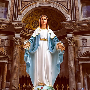 HOLLOII 19 Inch Catholic Virgin Mother Mary Statues,Resin Figurine for Religious and Home Decor