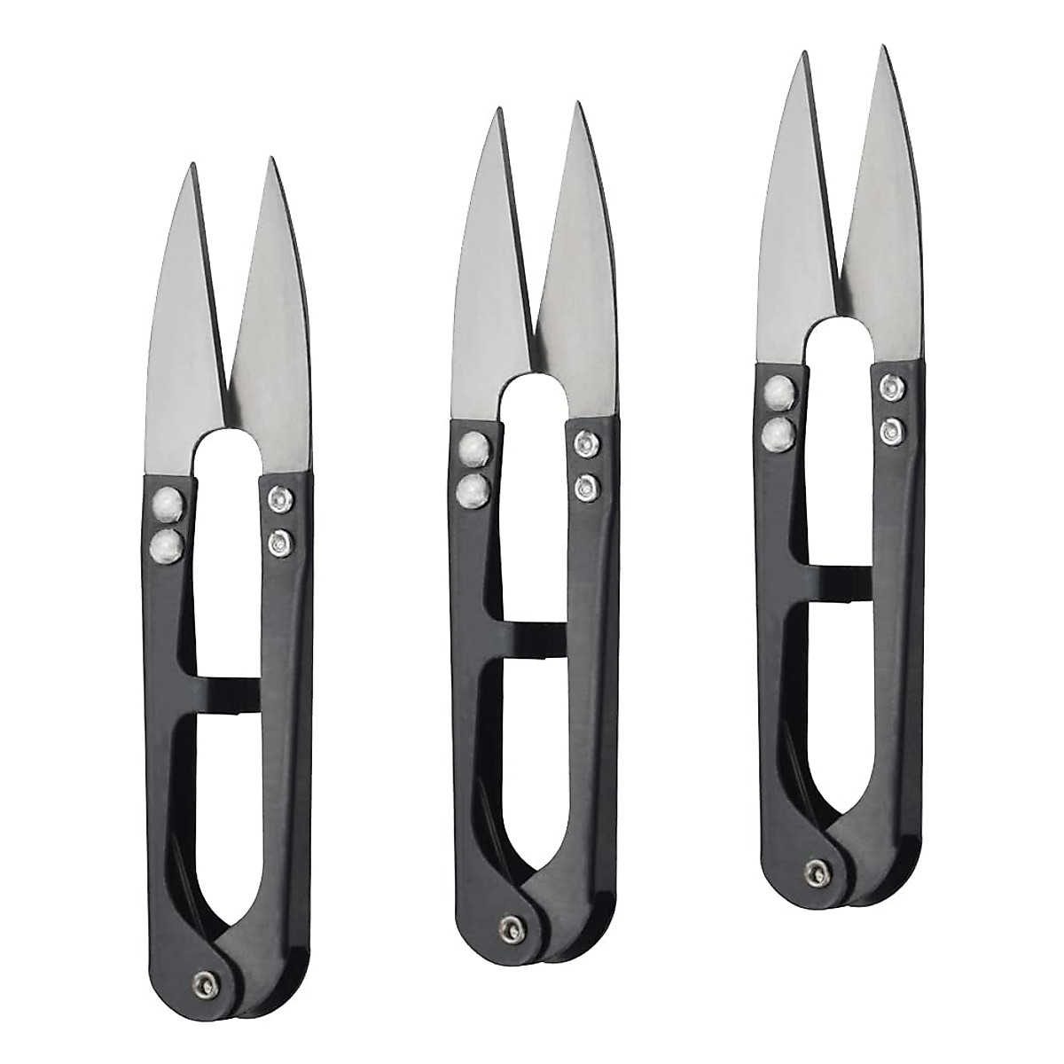 XINMEIWEN 3Pack 4.1Inch Sewing Scissors Yarn Thread Craft Scissors Small Snips Trimming Nipper for Home Office School DIY Projects (Black)