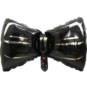 Big Black Bow Tie Balloon Bowtie Balloon Father's Day Balloon Mouse Balloon, 6 Pack Bow Balloon Bowknot Foil Balloons Mouse Party Decoration For Birthday Wedding Bridal Baby Shower Gender Reveal