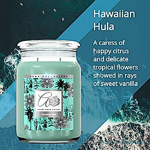 Aroma From Nature Hawaiian Hula 20 oz Home Collection Scented Candle - 1 Pack - Aromatherapy Candles - Home Fragrance - Apothecary Glass with Double Wick
