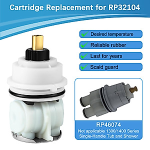 RP32104 Shower Cartridge Replacement,Compatible with Delta Monitor 1700 Series (1998-2005) Showers, RP32104 Cartridge Assembly for Tub/Shower Faucet Valve