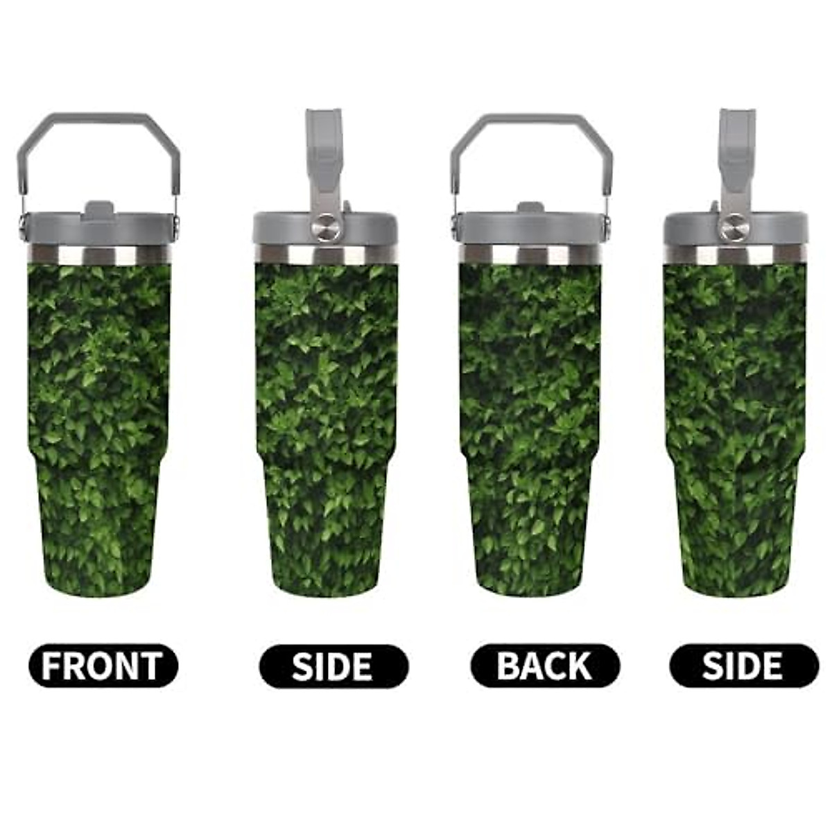 WITHSBKK 30oz Car Cup Hedge Printed with Portable, Stainless Steel Travel Mug, Vacuum Insulated Tumbler And Straw, Leakproof for Car & Outdoor, UV Printed Design