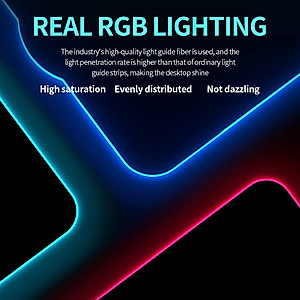 Large Gaming Mouse Pad,RGB Large Mouse Pad with 13 Lighting Modes,LED Big Keyboard Mousepads Mat,Non-Slip Base,Spill-Resistant Computer Desk Pad Mat for Gamer Esports Pros,31.5" × 11.81"