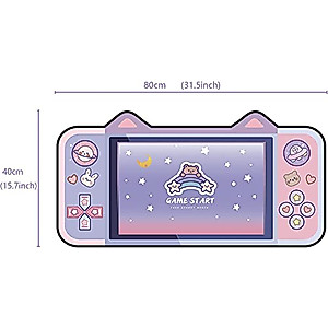 Kawaii Anime Mouse Mat,Cute Cartoon Cat Ear Extended Gaming Mouse Pad 31.5x15.7 inch,Large Non-Slip Rubber Base Mousepad Computer Laptop Desk Pad Waterproof for Work Game Office Home (Color2)