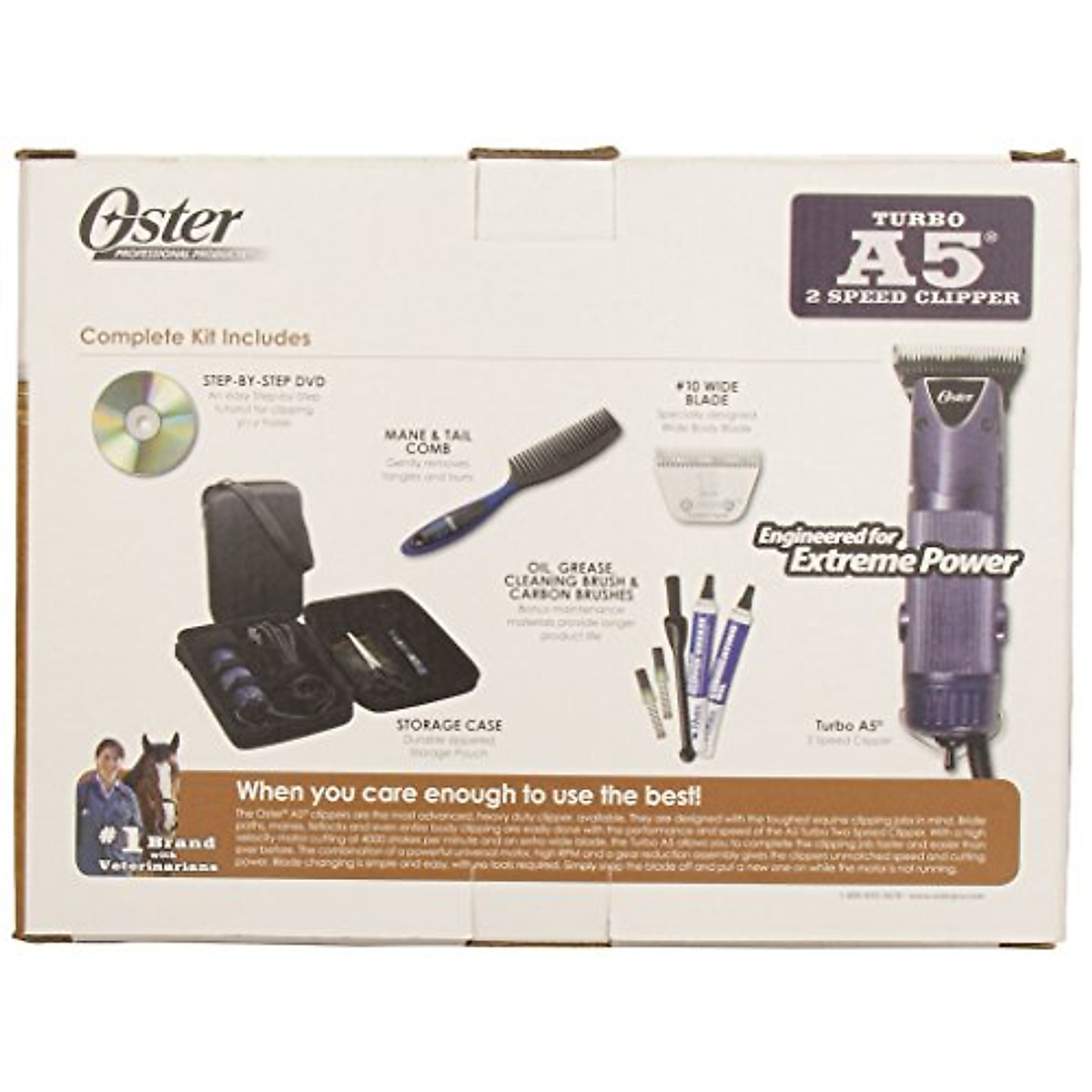 Oster Professional A5 Turbo 2-Speed Equine Clipper Kit Blue