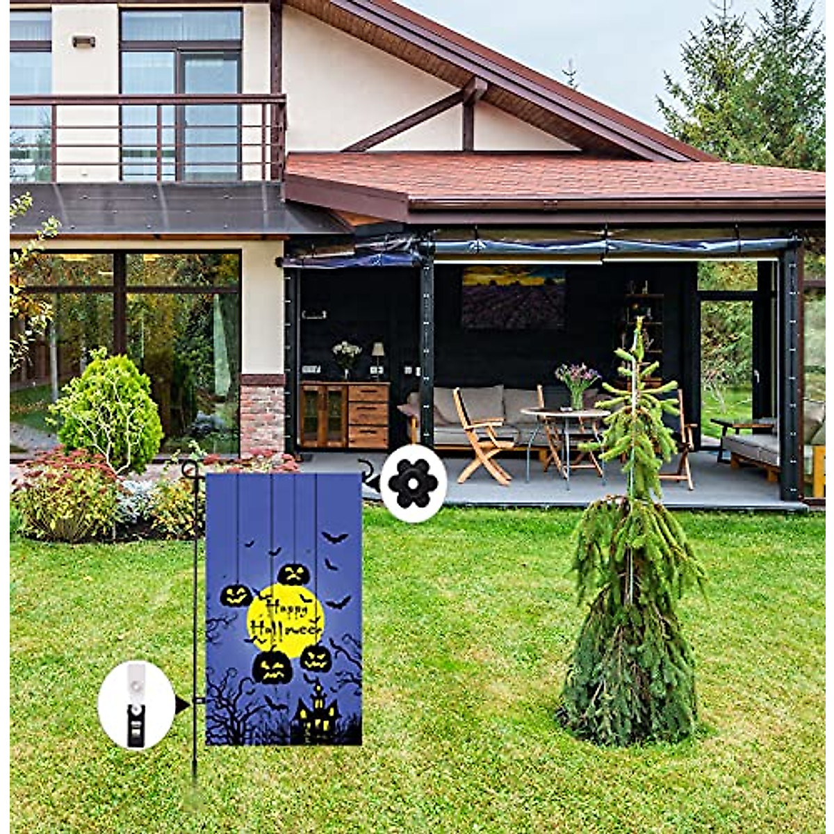 10 PCS Garden Flag Rubber Stoppers and Adjustable Anti-Wind Garden Flag Clips by Ummeral - Premium Lawn Flag Stoppers and Yard Flag Clip for Garden Flag Poles Stand, to Keep Flags in Place