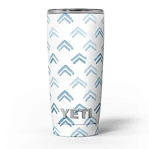 Design Skinz The Blue Upwards Arrow Pattern - Skin Decal Vinyl Wrap Kit Compatible with The Yeti Rambler Cooler Tumbler Cups