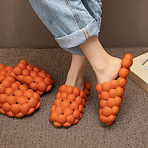 Unisex Lychee Sandals Lychee Slippers Home Shower Beach Slides Stress Relief Massage Slippers for Indoor & Outdoor (XXL, Orange slipper, numeric_10_point_5)