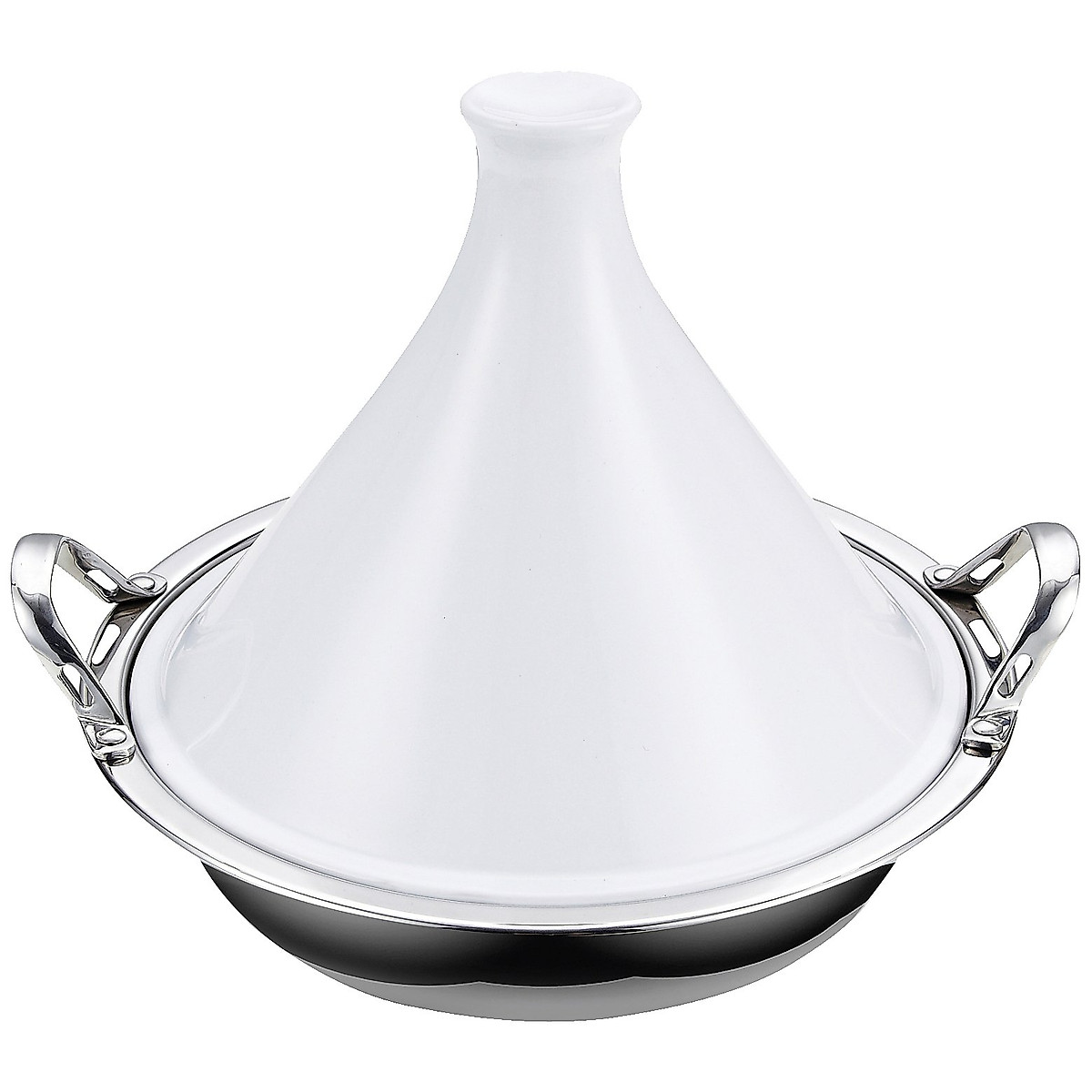 Cooks Standard Multi-Ply Clad Stainless Steel Tagine with 2 Handle and Extra Glass Lid, 4.5-Quart