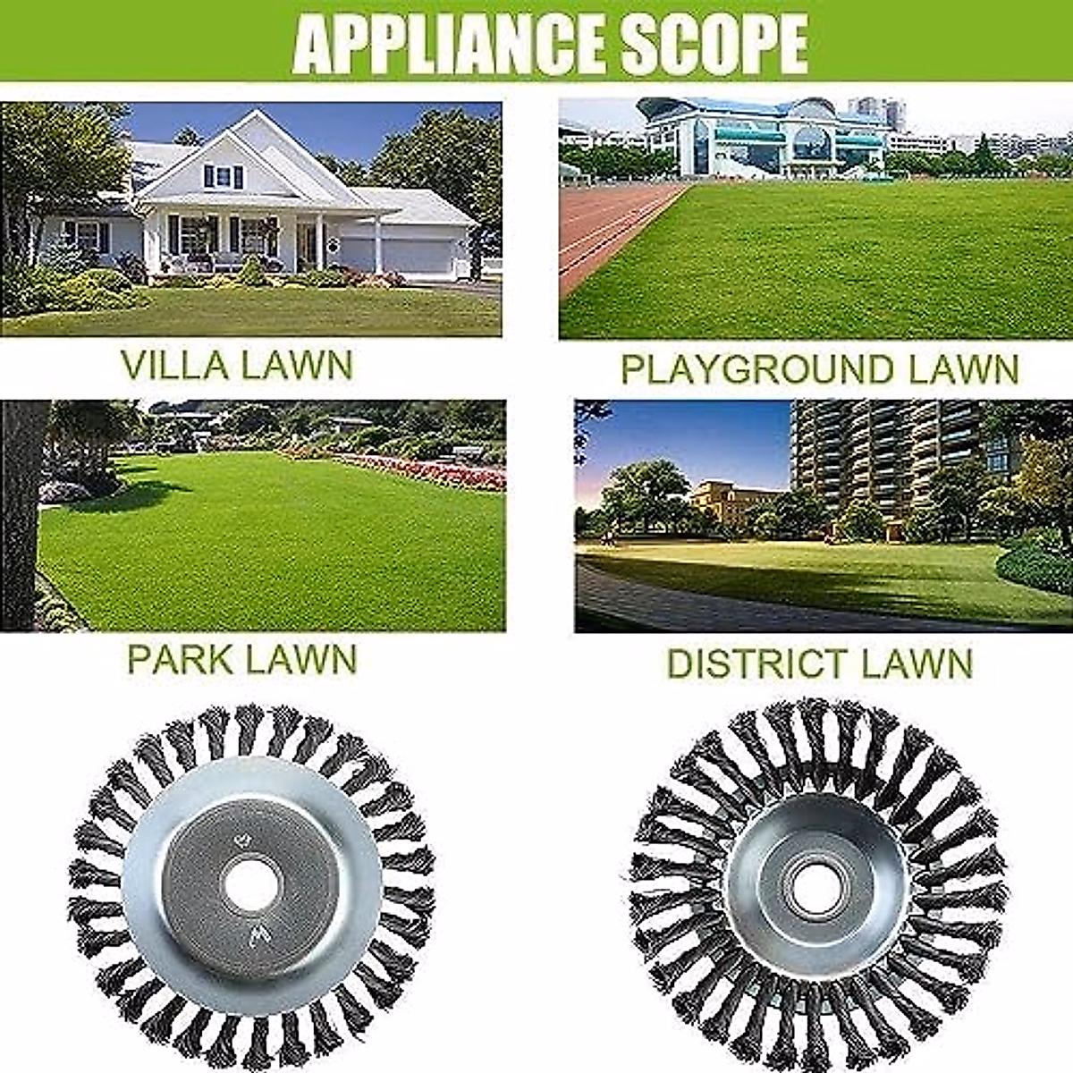 NYASAA Libiyi Razorsharp Trimmer Head, Unbreakable Sharp Wired Trimmer Head, Razor Sharp Steel Wire Rotary Weed Brush Cutter for String Gardening Lawnmower Moss Grass Rust Removal etc (6 inch)