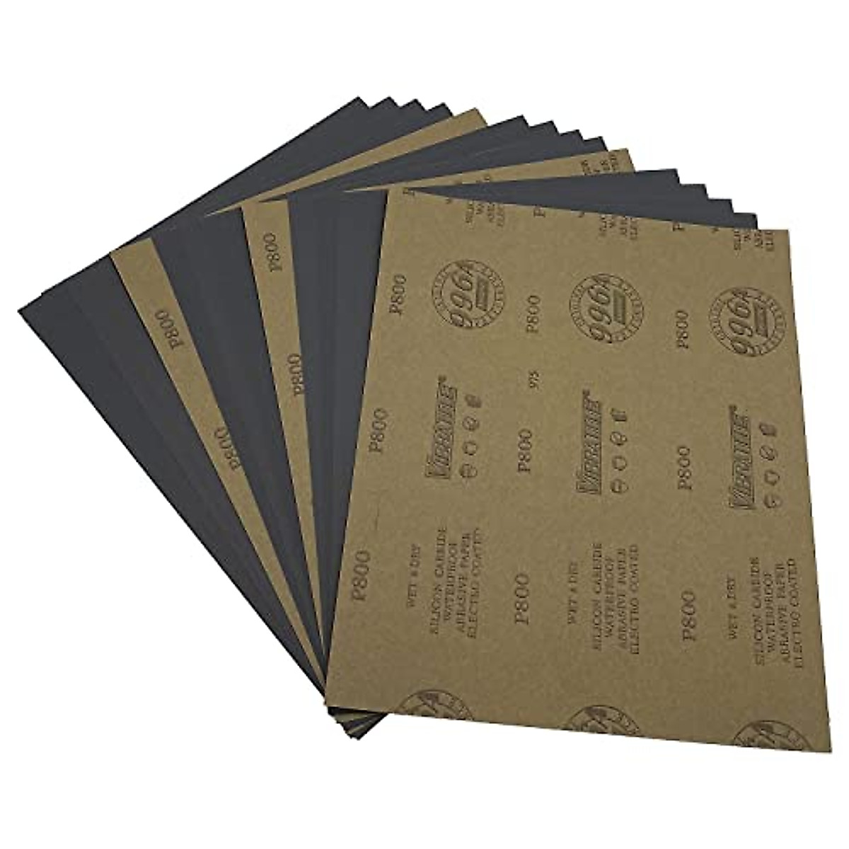 AutKerige 800 Grit Wet Dry Sandpaper, 9 x 11 Inch Sanding Sheets, 15PCS Premium Silicon Carbide Sand Paper for Wood Metal Ceramic or Auto Polishing and Scratches Removing