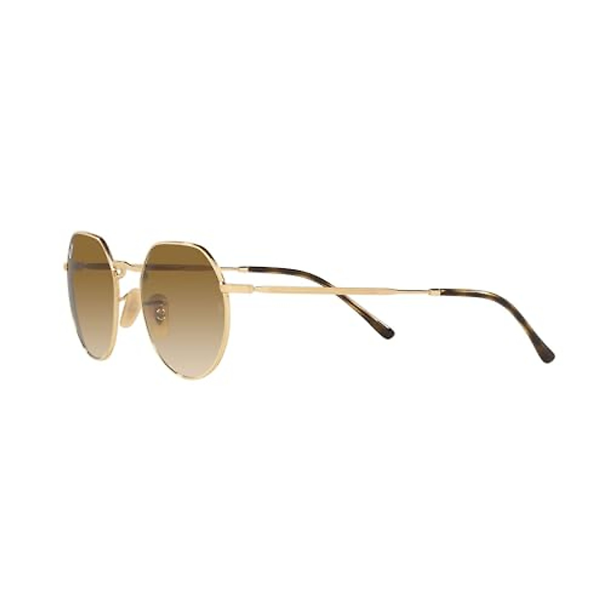 Ray-Ban RB3565 Jack Round Sunglasses, Gold/Clear Gradient Brown, 53 mm