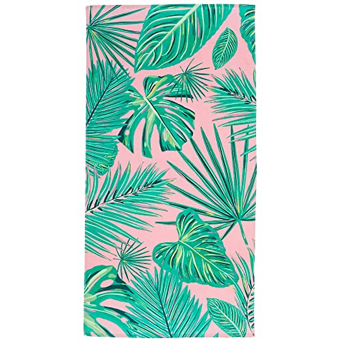 Sun Sprouts 100% Cotton Beach Towel Palm Leaves Pattern for Kids & Toddler. Bath, Pool, Camping, Travel Towel for Boys & Girls. 30” x 60” Quick-Dry & Super Absorbent Beach Blanket