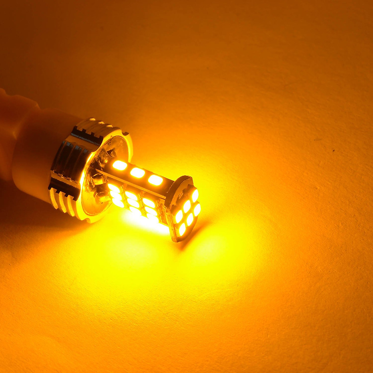 Alla Lighting Super Bright 3156 3157 LED Turn Signal Lights Bulbs, Amber Yellow 2000 Lumens T25 Wedge 3457 4157 3157 NAK 3020 30-SMD Blinker Lamps Replacement for Auto Cars Trucks