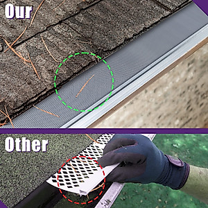 Mxclimate Gutter Guard 5'',Stainless Steel DIY Gutter Cover System 48ft,Micromesh Gutter Guards Downspout Leaf Protection fits any Traditional Roof Gutter Type