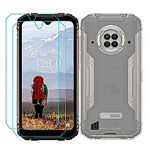 Ytaland for DOOGEE S96 Pro Case,with 2 x Tempered Glass Screen Protector. (3 in 1) Crystal Clear Soft Silicone Shockproof TPU Transparent Bumper Protective Phone Case Cover