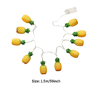CALIDAKA Fruit String Lights, 10 LED Flashing String Battery Powered Indoor Outdoor Lighting Lamp for Wedding Home Birthday Garden Yard Patio Party Decorations (Pineapple)