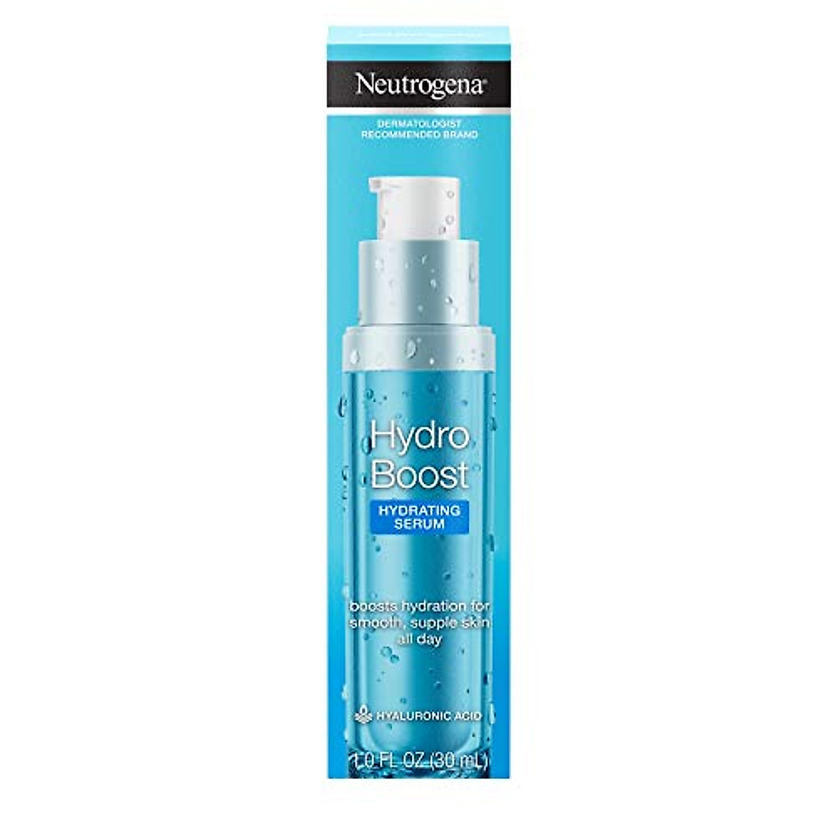 Neutrogena Hydro Boost Hydrating Hyaluronic Acid Serum, Oil-Free and Non-Comedogenic Face Serum Formula for Glowing Complexion, Oil-Free & Non-Comedogenic, 1 fl. oz