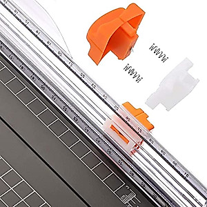 Firbon A4 Paper Cutter Bundle with 5Pcs Replacement Blades, 12 Inch Titanium Paper Trimmer Scrapbooking Tool with Side Ruler for Craft, Coupon, Label, Cardstock
