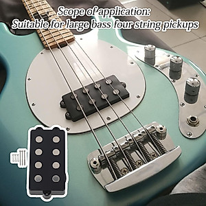 BQLZR Noiseless Good Balance 4 String Bass Pickup with 4 Color-Coded Conductors,Respond Well to Both Tonal and Volume Input