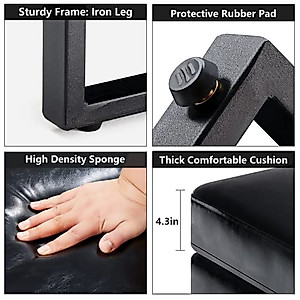 OmySalon Waiting Room Bench Seating,Salon Reception Bench Office Chair, Heavy Duty Guest Lobby Chair, 59.5'' Conference Room Chairs for Beauty Barber Furniture, Faux Leather,Black