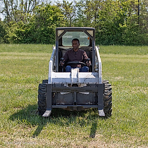 Titan Attachments 45" Skid Steer Pallet Fork Frame Attachment, Rate 4,000 LB, Quick Tach Tractor, 2" Receiver Hitch