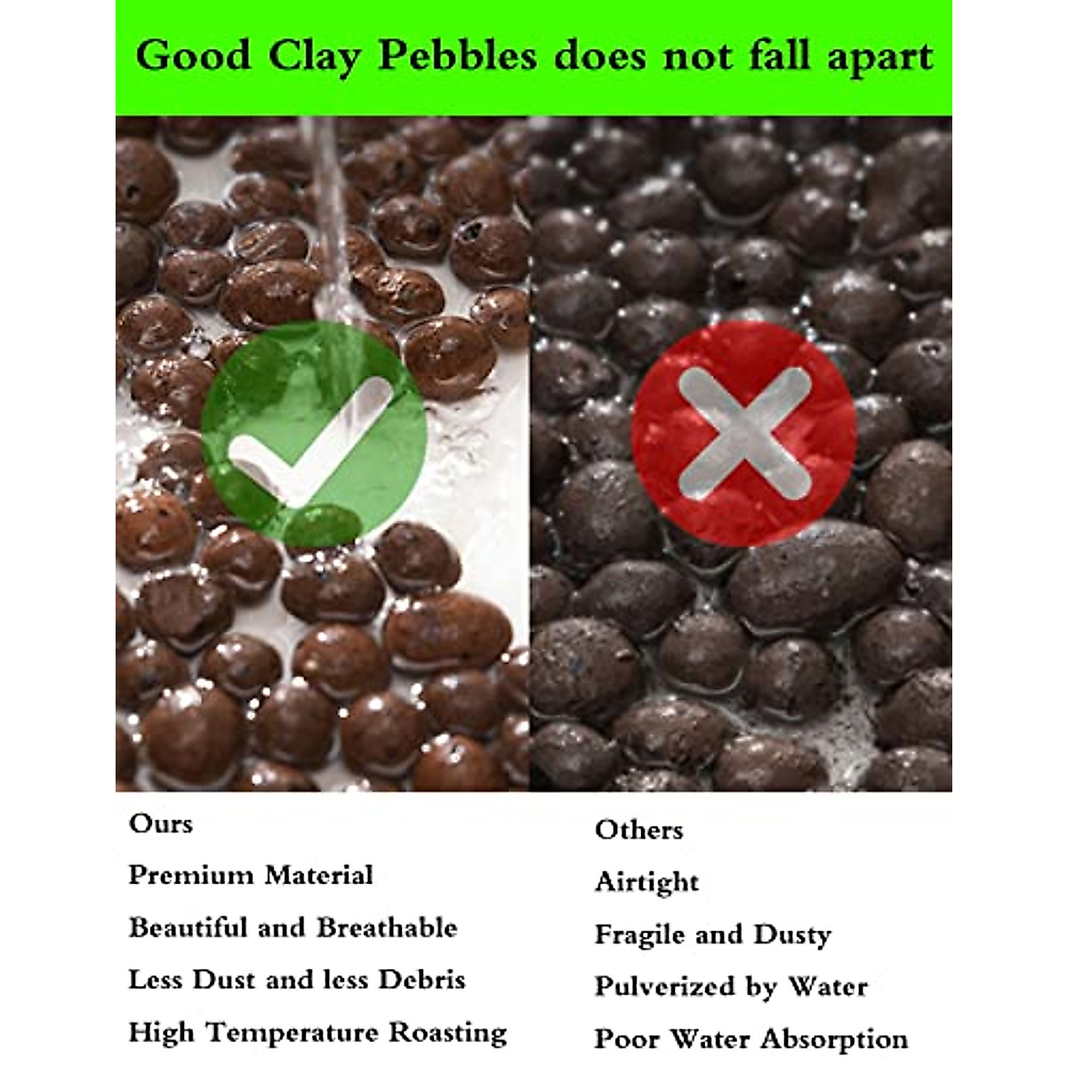 Voulosimi Clay Pebbles Hydroponic Rocks Organic Ceramsite Grow Media for Horticultural,Orchids,Drainage (6.5 LB)