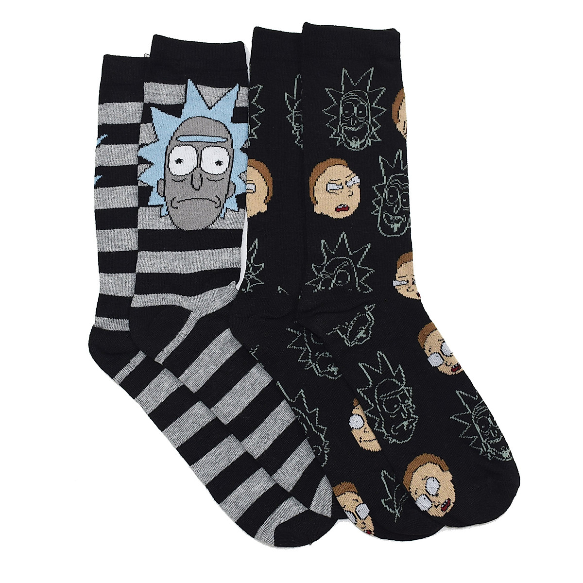 Rick & Morty Casual Socks, 2 Pack, Shoe Size 6-12