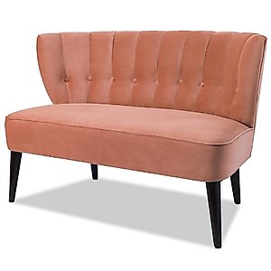 Jennifer Taylor Home Becca Channel and Button Tufted Settee, Orange