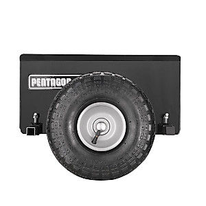 Drywall Cart - Lumber, Wood Paneling, and Plywood Carrier Holds up to 600lbs - Door Dolly with 10-inch Inflatable Wheels by Pentagon Tools (Black)