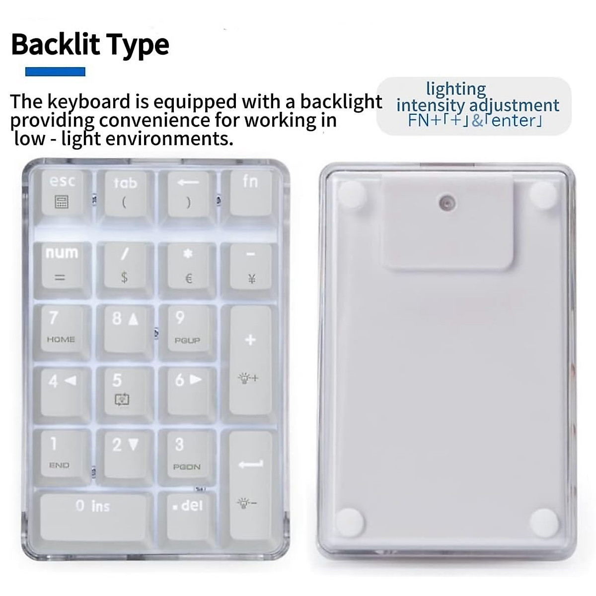 Magicforce Mechanical Number Pad for Laptop 21-Key Wired Numeric Keypad with Blue LED Backlit USB Number Pad for Laptop Desktop Computer PC (Blue Switch)