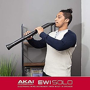AKAI Professional EWI Solo - Electronic Wind Instrument With Built-in Speaker, Rechargeable Battery, 200 Sounds and USB MIDI Connectivity,Black