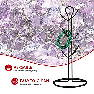 Home Basics Chrome Wire Collection Durable Steel Mug Tree Stand, 6-Hook Coffee Tea Cup, Holder Kitchen Countertop, Black