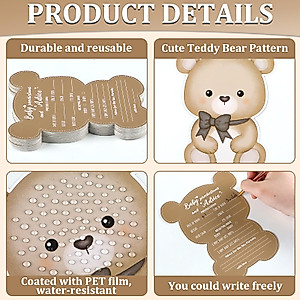 Justforjoyful 50 Pcs Teddy Bear Baby Shower Game Set Prediction and Advice Cards We Can Bearly Wait Baby Shower Decorations Bear Best Wishes Gender Neutral Baby Shower Game Party Activity Supplies