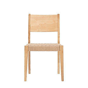 Linon Patty Set of Two Wood 18" Dining Chairs in Natural Brown