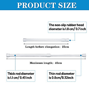 4 Pack Sliding Door Security Bar Window Security Bars Adjustable Sliding Glass Door Lock Bars with Rubber Tips 9.8-15.7 Inch Tension Rods 0.7 Inch in Diameter Window Safety Lock Bar for Door Bathroom