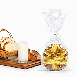 Morepack 8x16 Inches Cellophane Bags,50Pieces Clear Cellophane Gift Bags for Wine Bottles