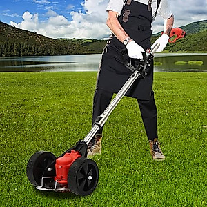 Cordless Grass Trimmer Edger String Trimmers Weed Eater Battery Powered Weed Wacker Mini Mower with 1 Battery Charger Included for Lawn Care Yard Work (ABS, Alloy, Stainless Steel, Red)