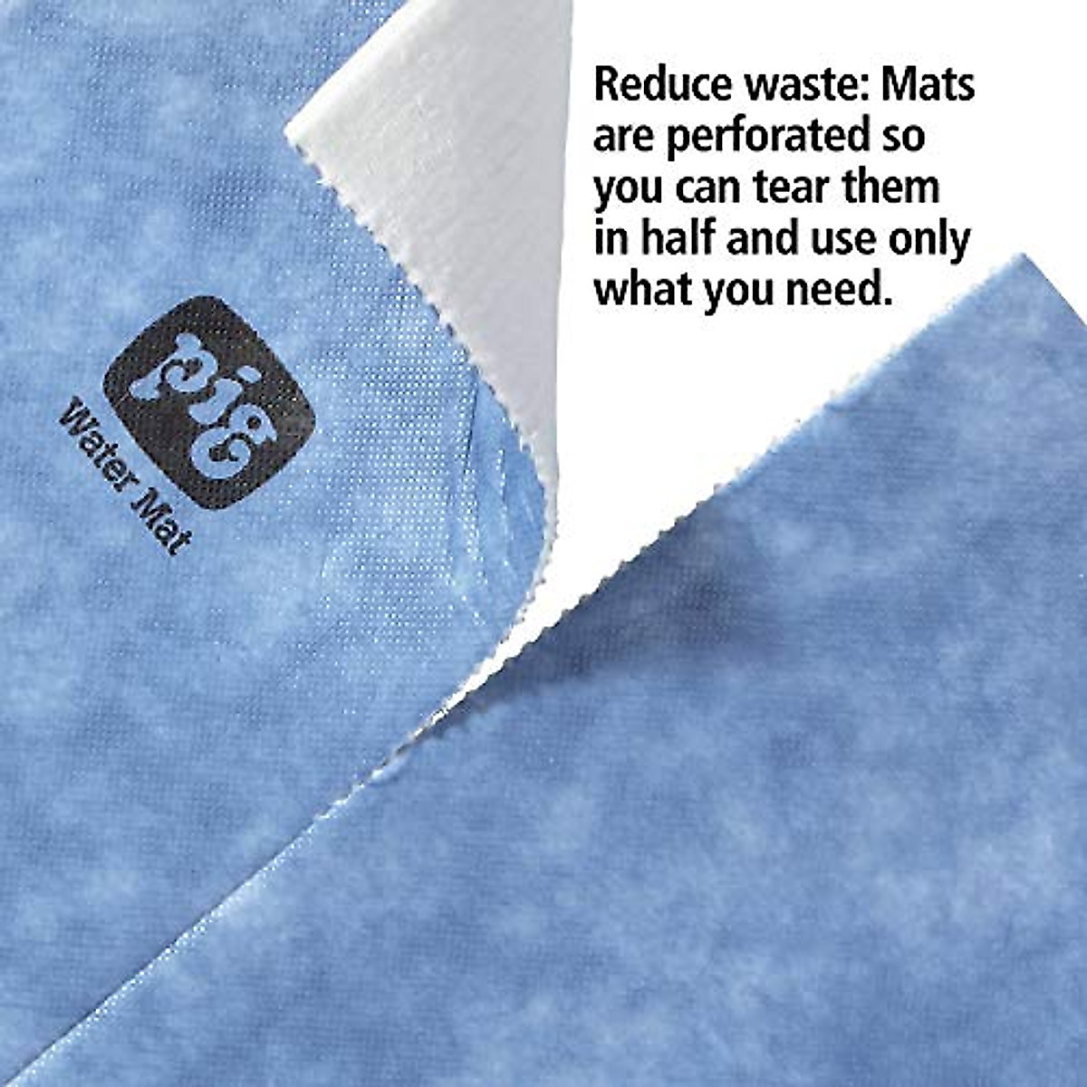 PIG Water Absorbent Mat - Reusable - 50 Pack - 15" x 19" Pads - Blue and White - PM50539