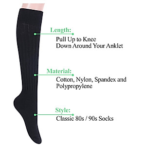 Zmart Black Slouch Socks for Women, Tall Black Stack Scrunch Socks