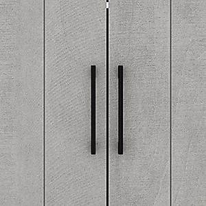 Galano 16 Pair Lucca 2 Door Shoe Storage Cabinet with Open Shelf and Doors – Shoe Rack - Shoe Storage Entryway – Shoe Organizer for Home and Office - Dusty Grey Oak