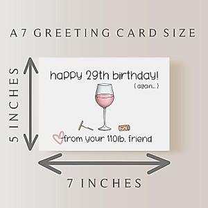 Happy 29th Birthday Card. Funny Birthday Card For Friend. Happy 29th Birthday From Your 110lb Friend. Sarcastic Age Birthday Card.