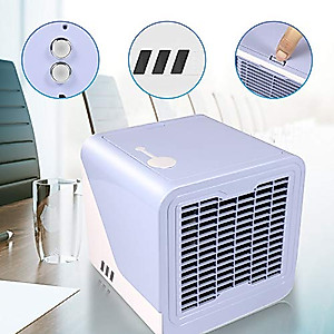 Geohee Portable Air Conditioner,Personal Air Cooler with 3-Speeds,Mini Air Conditioner with LED Light,Desktop Cooling Fan with Handle,Suitable for RoomOffice,Blue